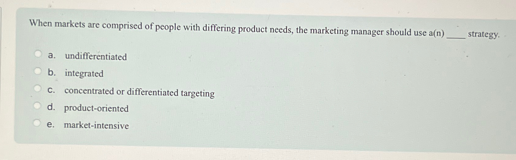 Solved When markets are comprised of people with differing | Chegg.com