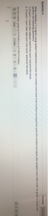 Solved Question 4 10 points Write a Matlab or C program | Chegg.com