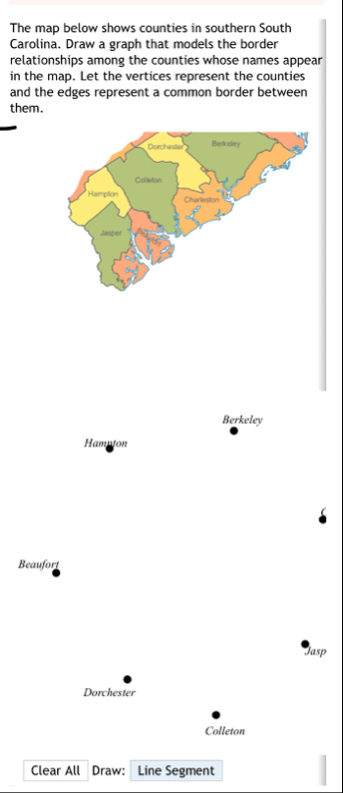 Solved The map below shows counties in southern South | Chegg.com