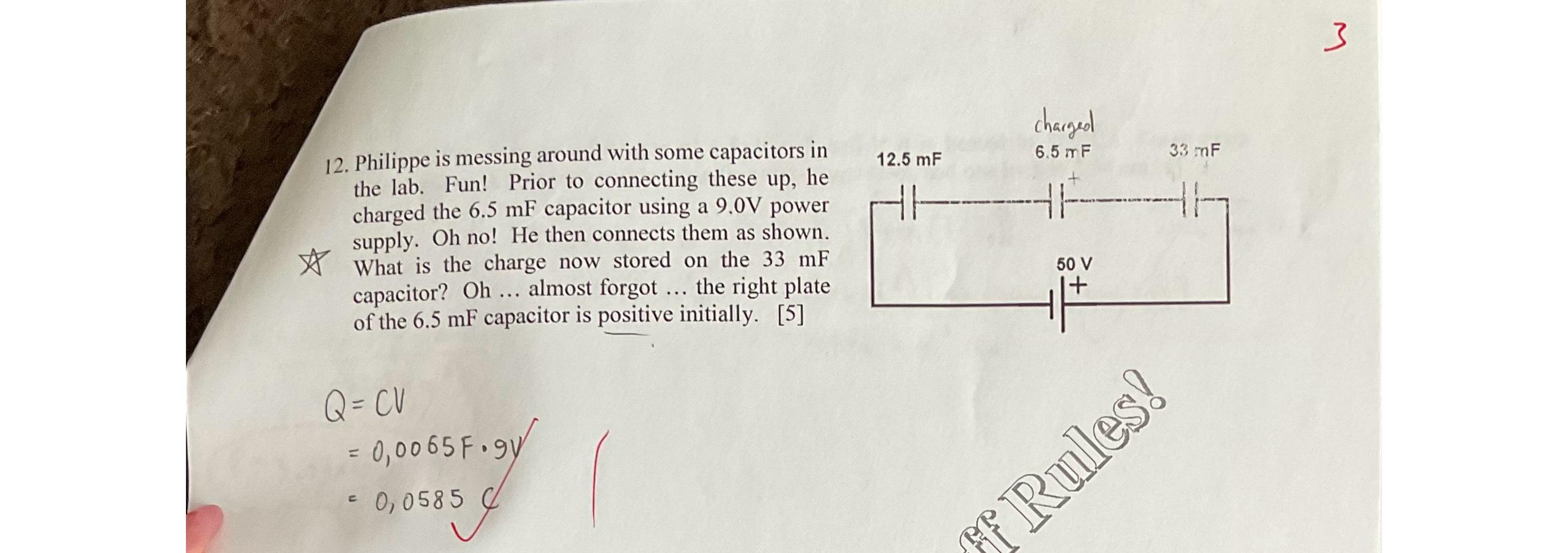 Solved 312. ﻿Philippe is messing around with some capacitors | Chegg.com