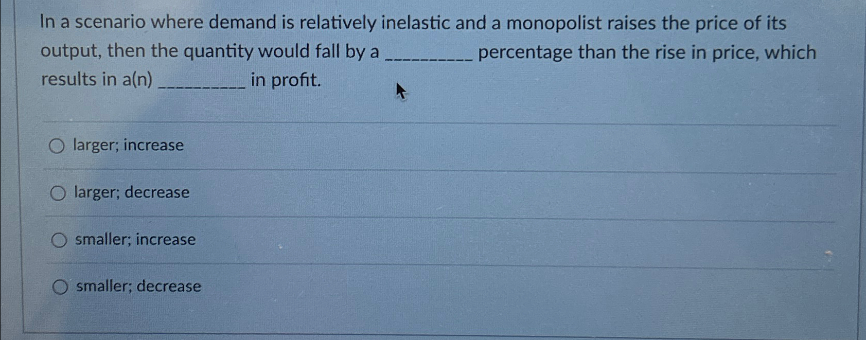 Solved In a scenario where demand is relatively inelastic | Chegg.com