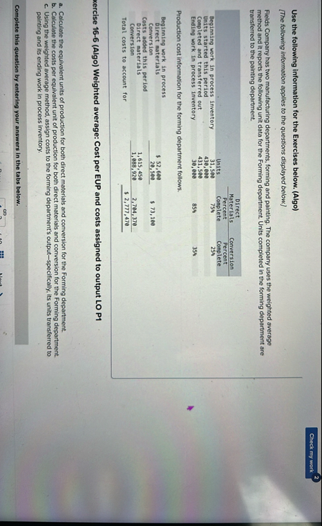 Solved Use the following information for the Exercises | Chegg.com