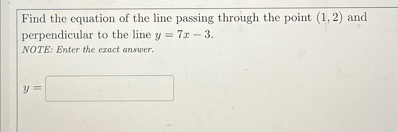 Solved Find the equation of the line passing through the | Chegg.com