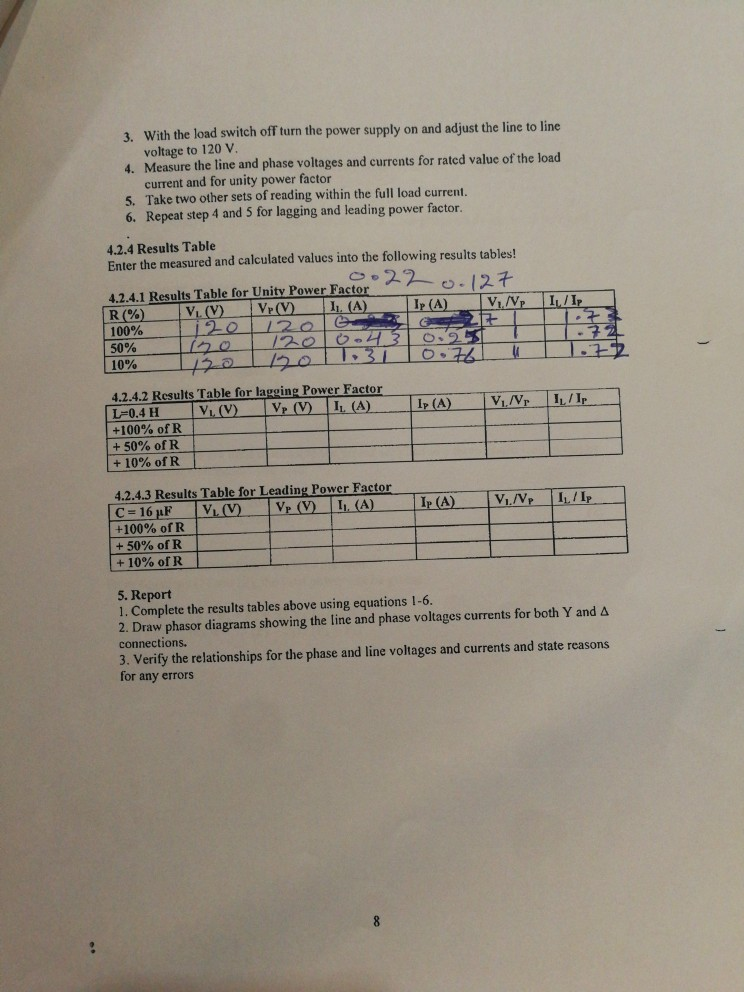 Solved Experiment #1: Balanced Three-Phase Circuits Part | Chegg.com