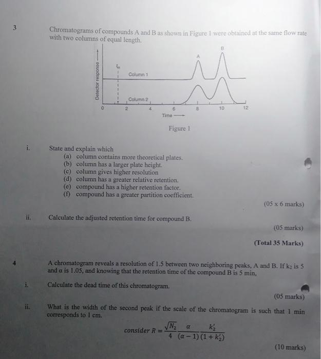 Solved Chromatograms of compounds A and B as shown in Figure | Chegg.com