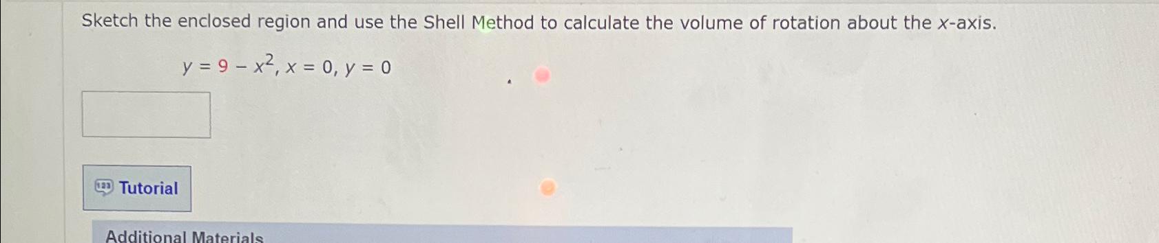 Solved Sketch the enclosed region and use the Shell Method | Chegg.com