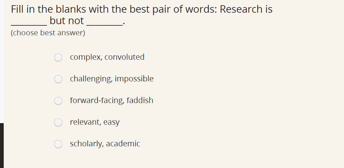 Solved Fill in the blanks with the best pair of words: | Chegg.com
