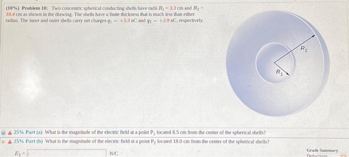 Solved (10%) Problem 10: Two concentric spherical conducting | Chegg.com