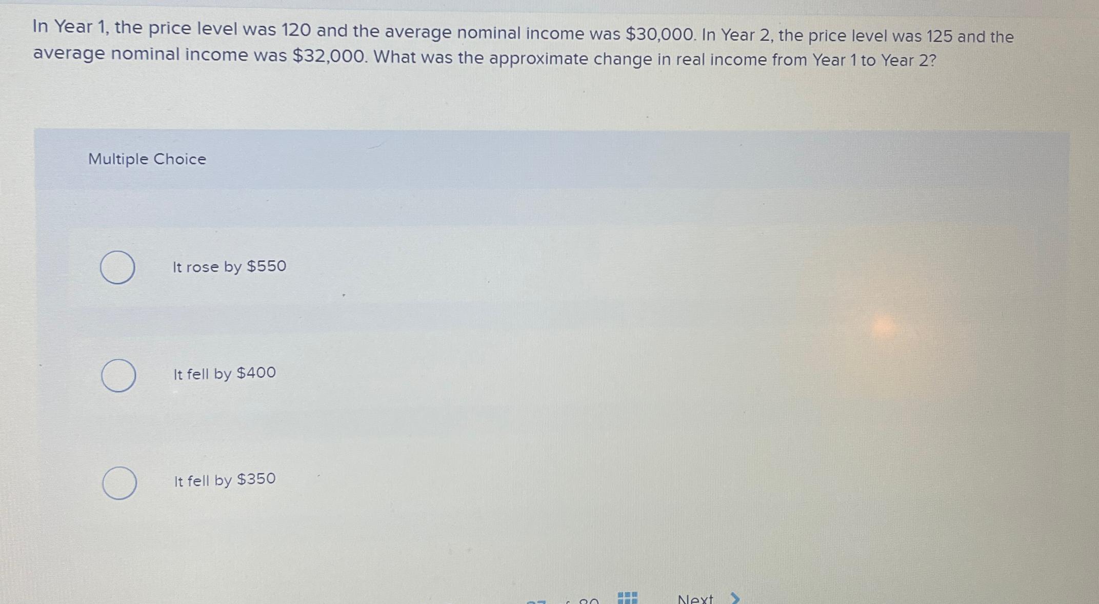 Solved In Year 1, ﻿the price level was 120 ﻿and the average | Chegg.com