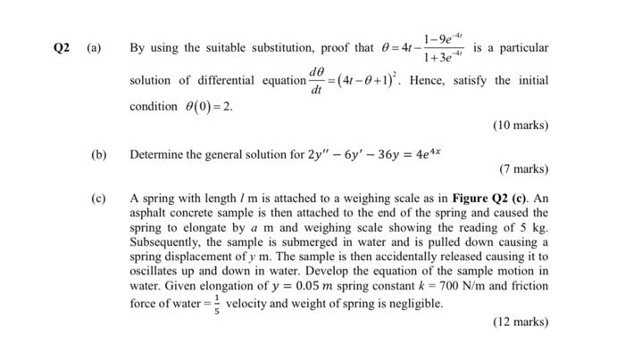 Solved Q2 (a) (b) 1-9e+ By using the suitable substitution, | Chegg.com