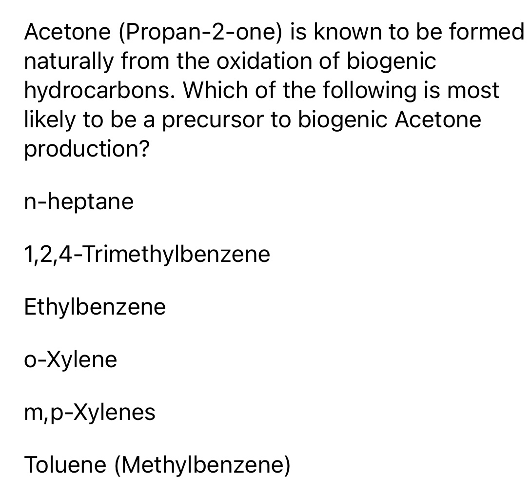 Solved Acetone (Propan-2-one) ﻿is known to be formed | Chegg.com
