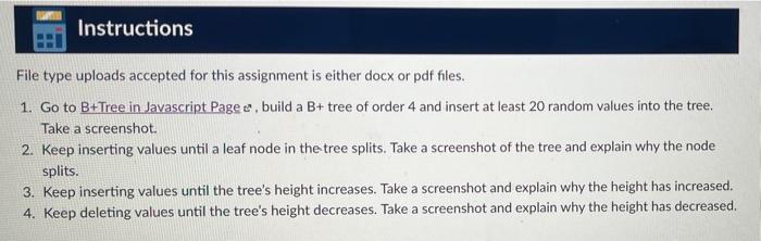 Solved File type uploads accepted for this assignment is | Chegg.com