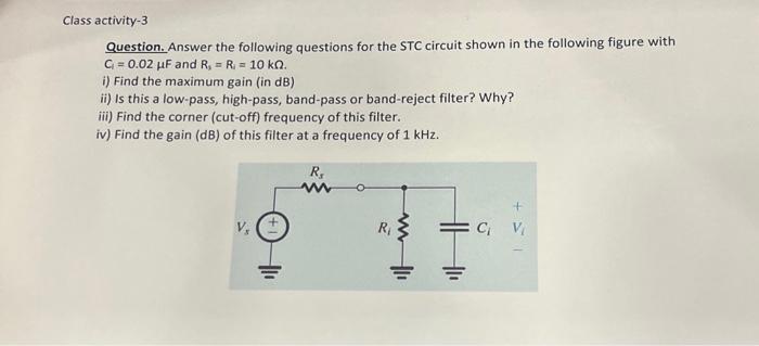 Solved Question. Answer the following questions for the STC | Chegg.com
