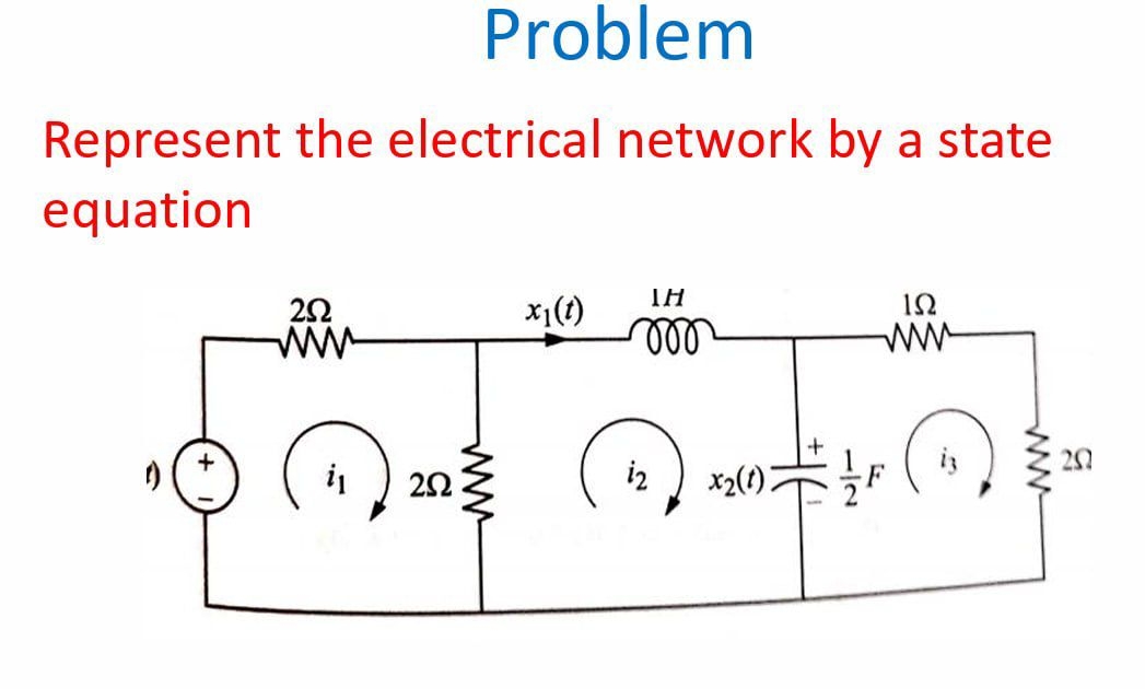Solved ProblemRepresent the electrical network by a state | Chegg.com
