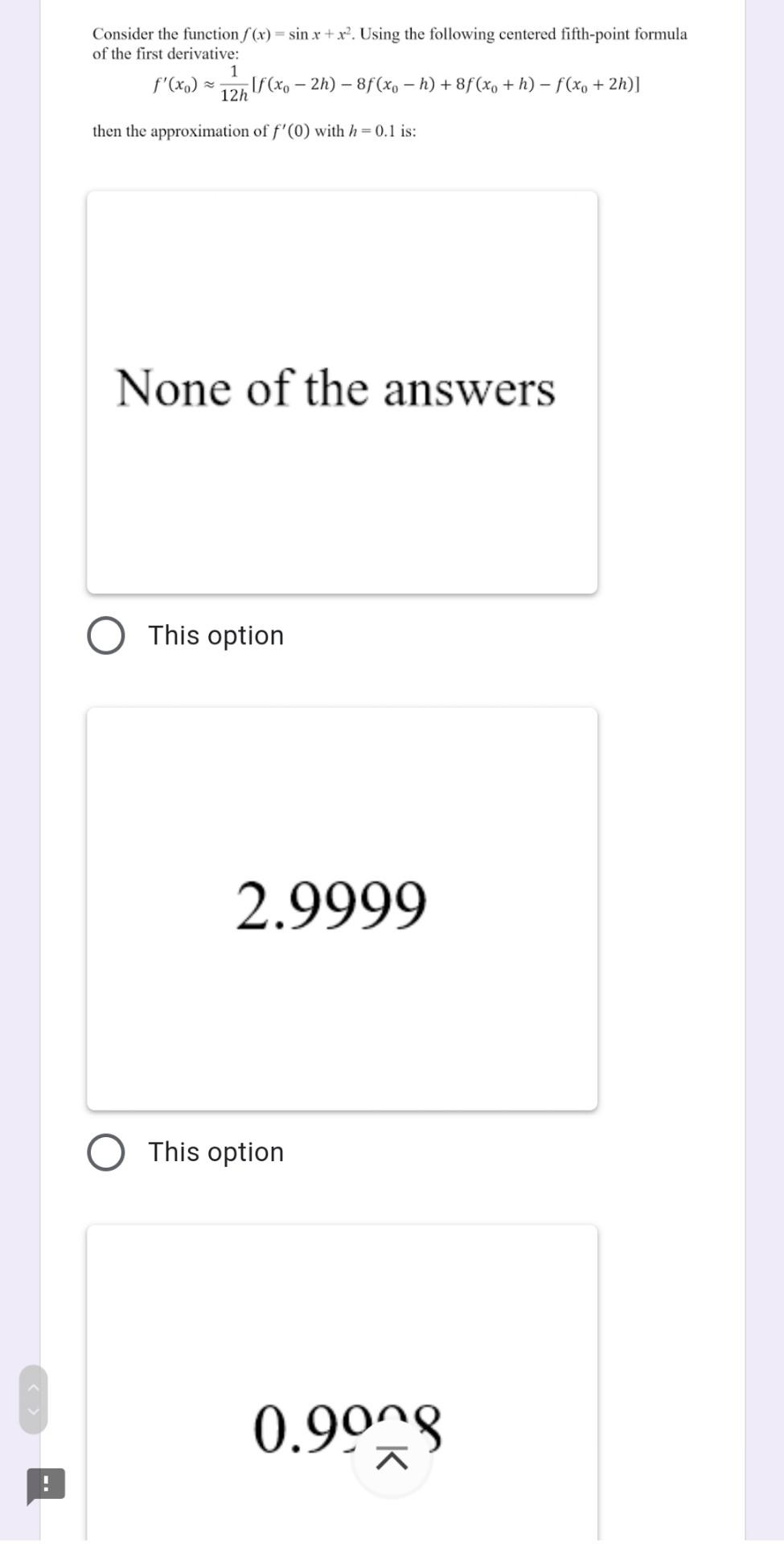 Solved Consider the function(x) = sin x + x2. Using the | Chegg.com
