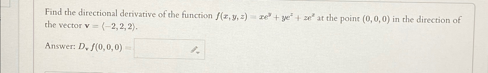Solved Find the directional derivative of the function | Chegg.com