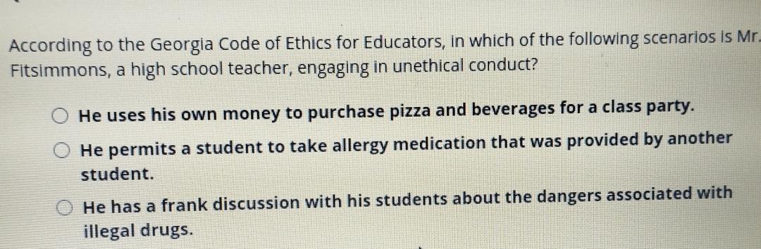 Solved According to the Georgia Code of Ethics for | Chegg.com