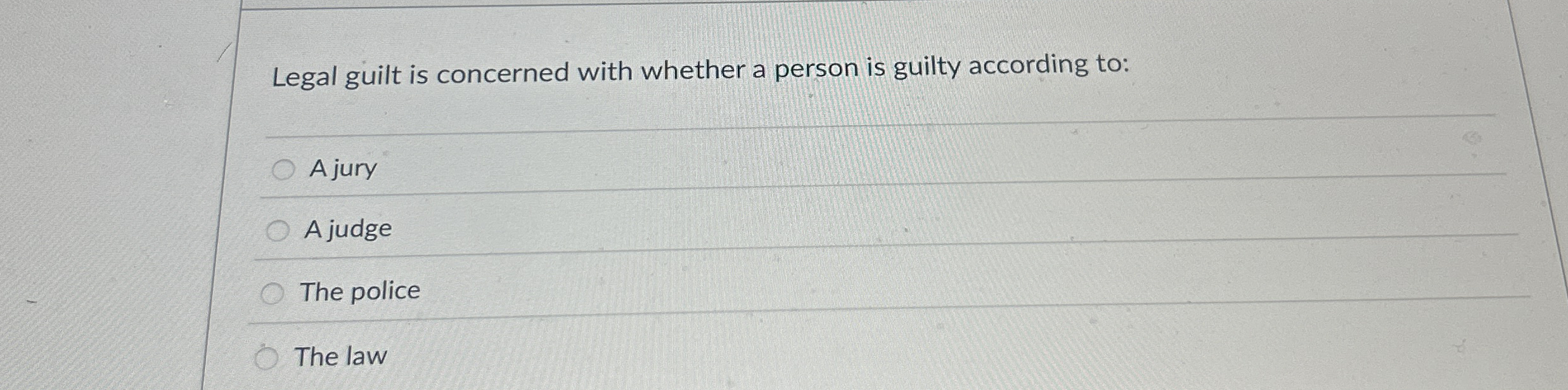 Solved Legal guilt is concerned with whether a person is | Chegg.com