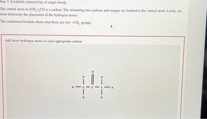 Solved step 3: establish connectivity of single bonds (I | Chegg.com