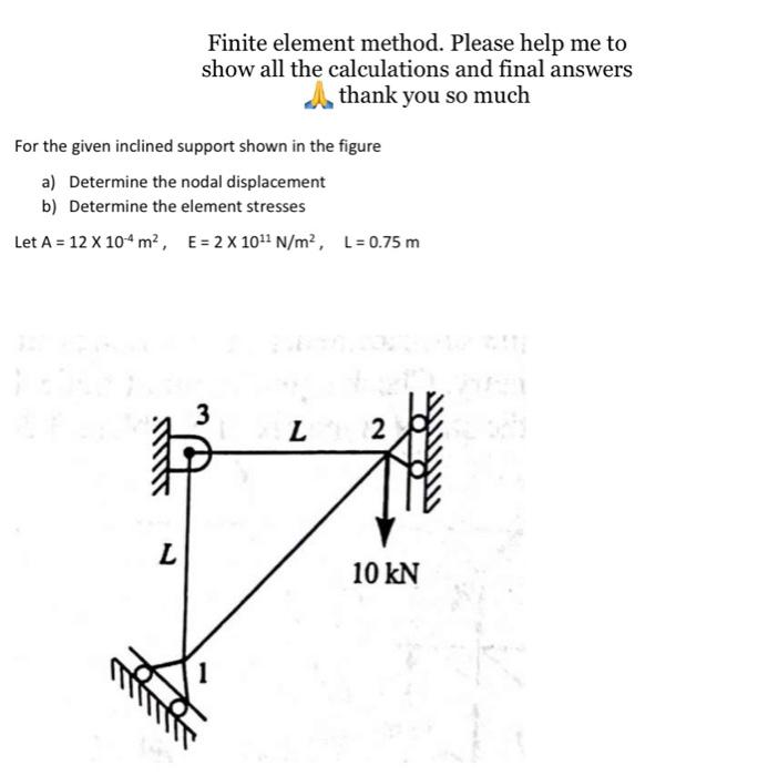 Solved Finite element method. Please help me to show all the | Chegg.com