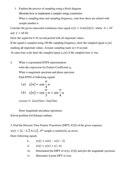 Solved Illustrate how to implement a sampler using a | Chegg.com