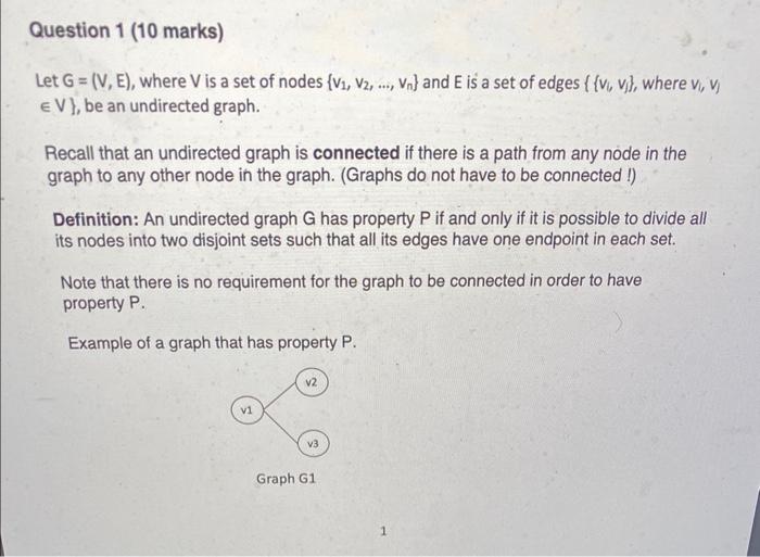Solved Let G=(V,E), where V is a set of nodes {v1,v2,…,vn} | Chegg.com