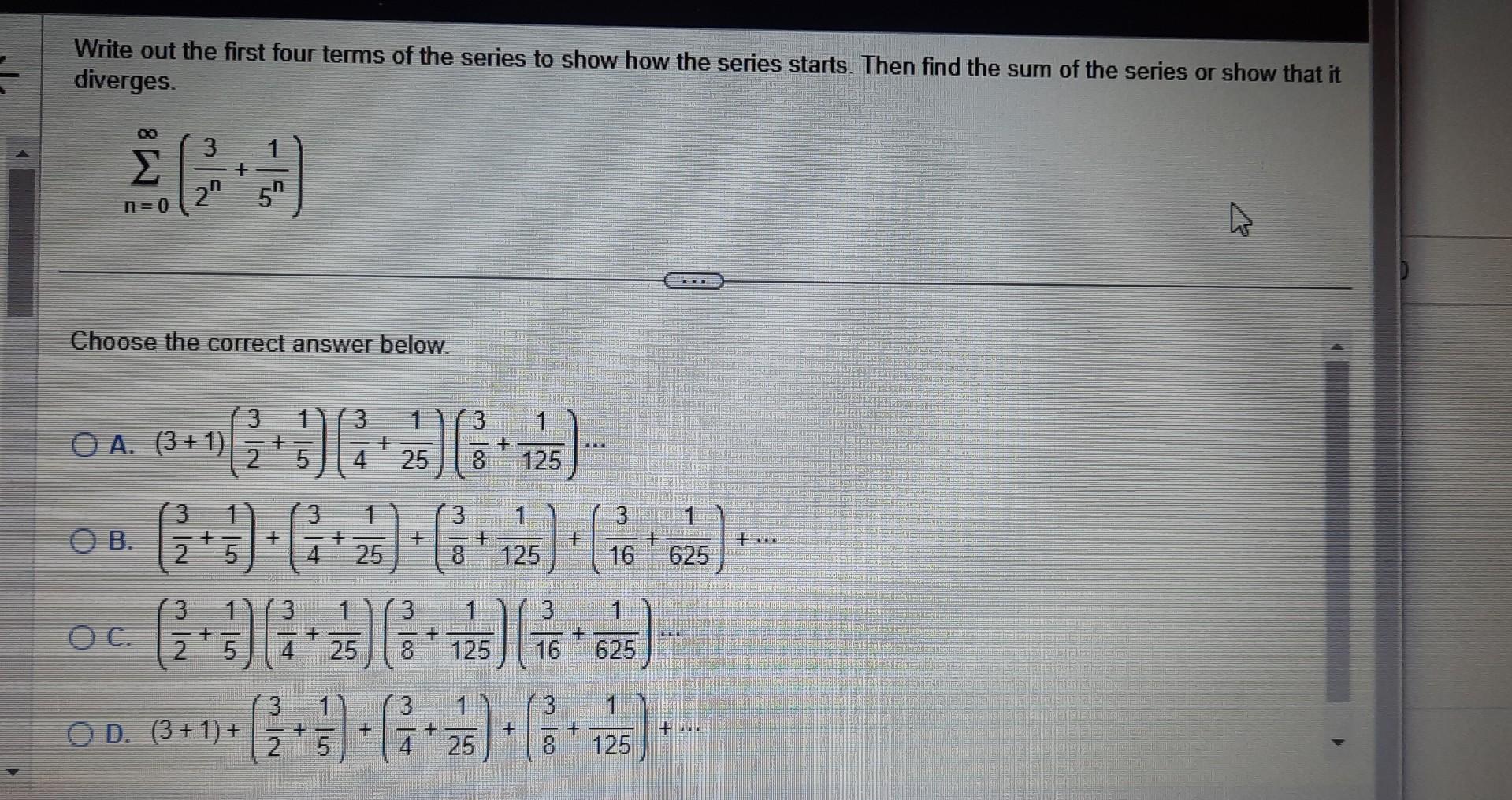 Solved Write out the first four terms of the series to show | Chegg.com