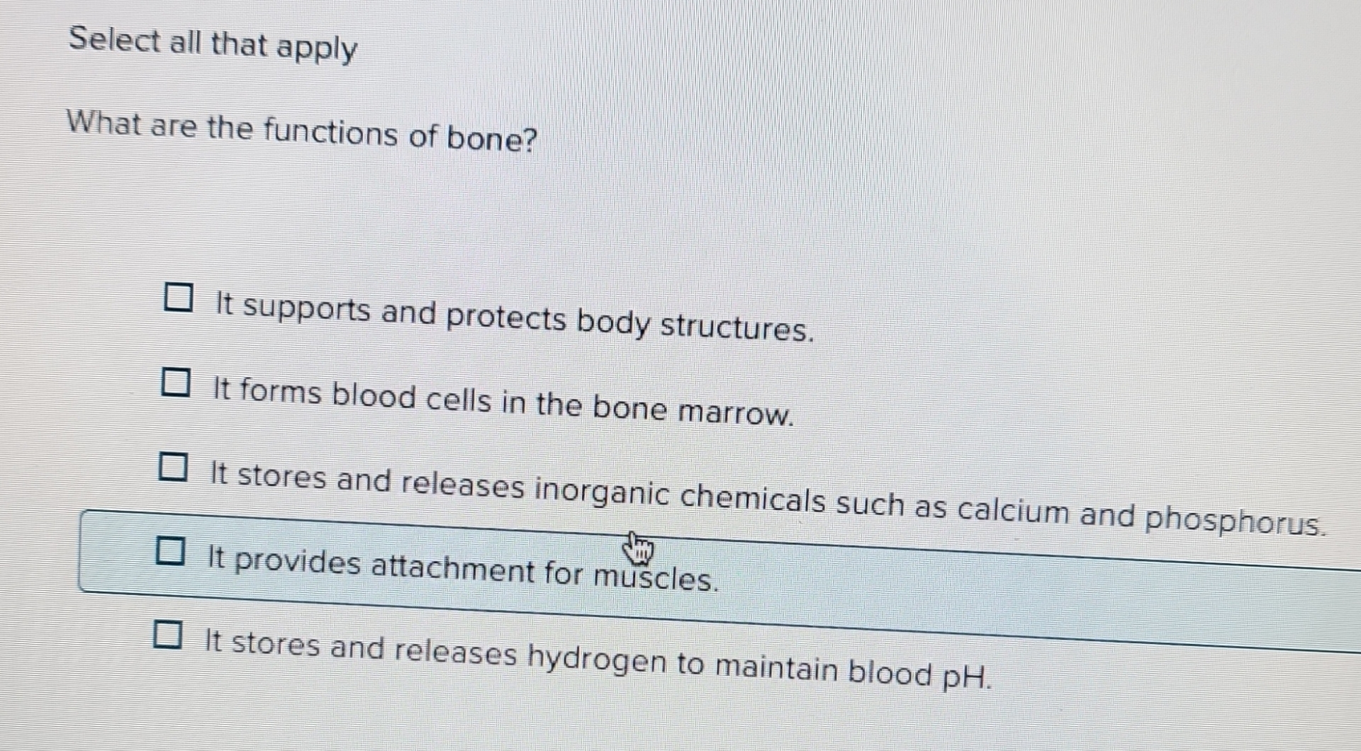 Solved Select all that applyWhat are the functions of | Chegg.com