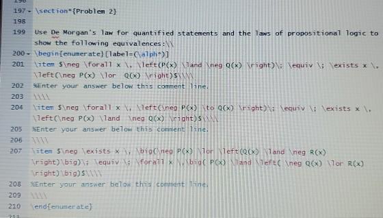 Solved PROBLEM 2 Use De Morgan's law for quantified | Chegg.com