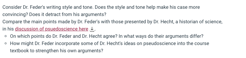 Solved Consider Dr. ﻿Feder's writing style and tone. Does | Chegg.com