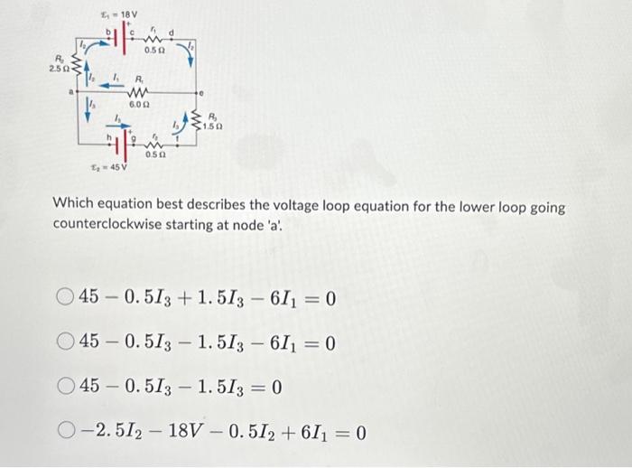 Solved Which equation best describes the voltage loop | Chegg.com