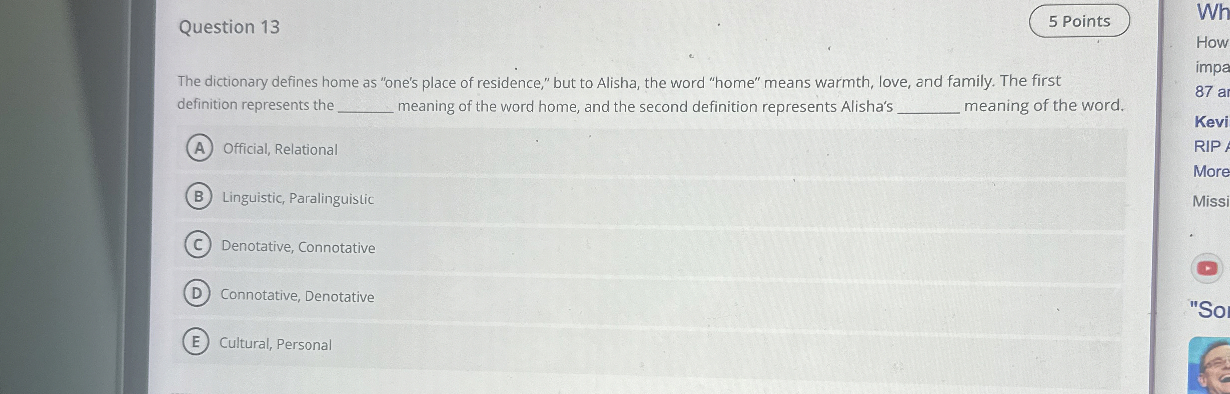 Solved Question 13The dictionary defines home as "one's | Chegg.com