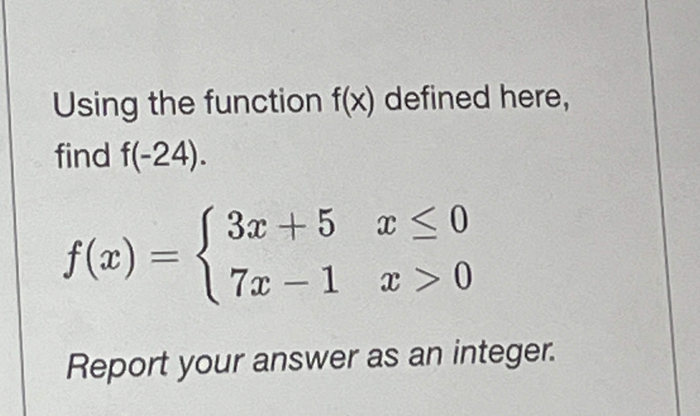 Solved Using the function f(x) ﻿defined here,find | Chegg.com