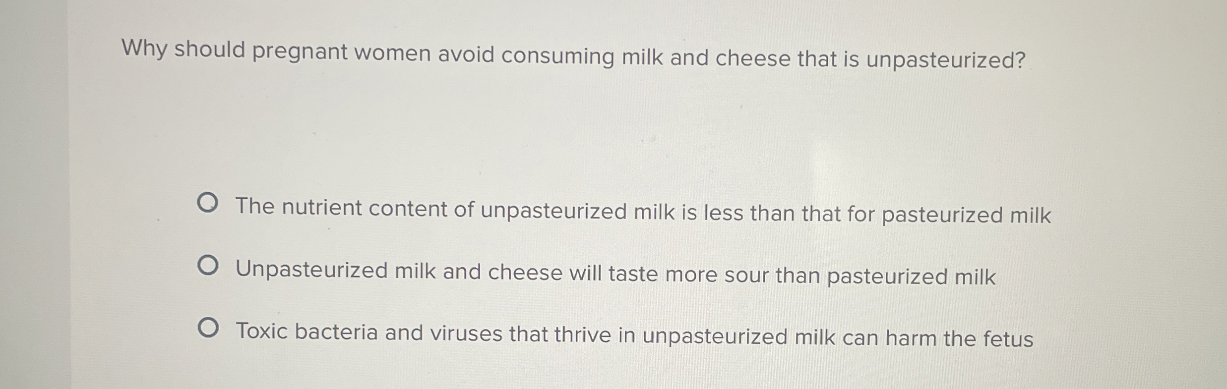 Solved Why should pregnant women avoid consuming milk and | Chegg.com