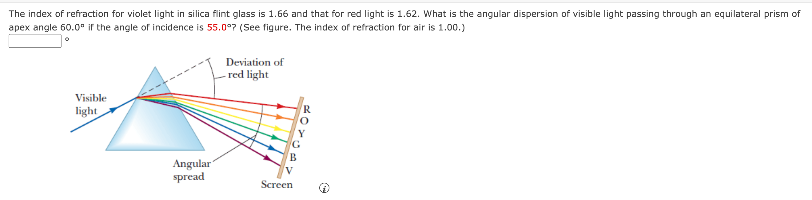 Solved The index of refraction for violet light in silica | Chegg.com