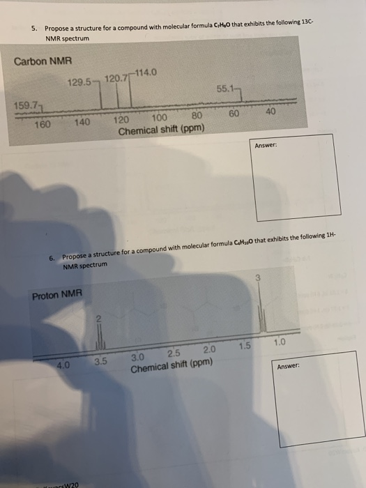 Solved 5. Propose a structure for a compound with molecular | Chegg.com