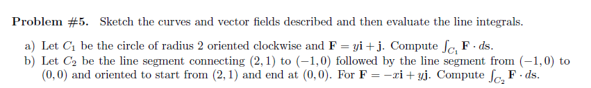 Solved Problem #5. ﻿Sketch the curves and vector fields | Chegg.com
