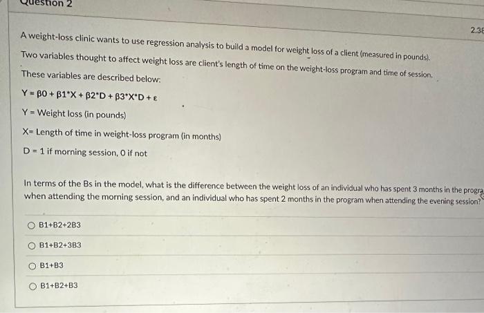 Solved A Weight Loss Clinic Wants To Use Regression Analysis 0947