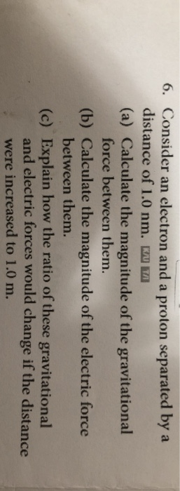 Solved 6 Consider An Electron And A Proton Separated By A