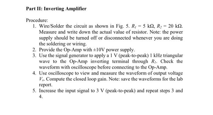 Solved Part II: Inverting Amplifier Procedure: 1. | Chegg.com