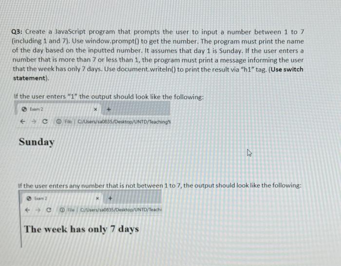 Solved create a javascript program that prompts the user to | Chegg.com