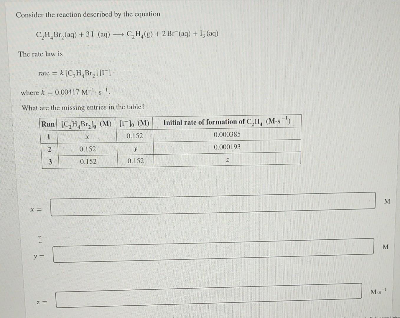 Solved Consider the reaction described by the equation | Chegg.com