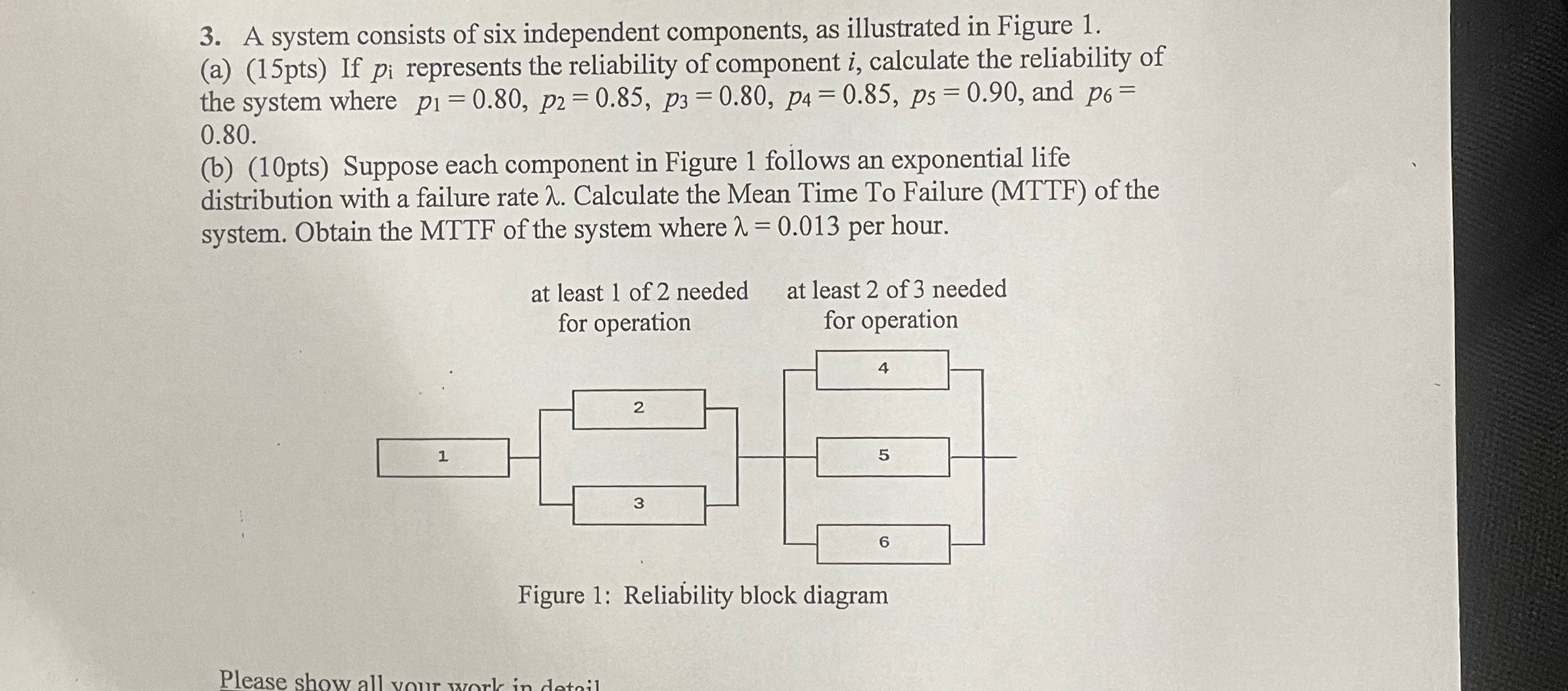 Solved A system consists of six independent components, as | Chegg.com