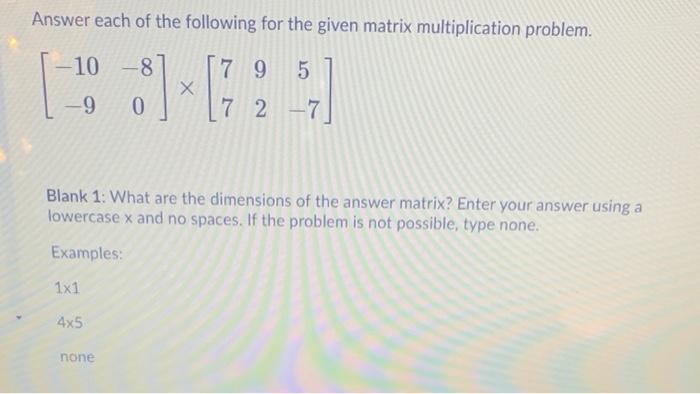 Solved Answer each of the following for the given matrix | Chegg.com