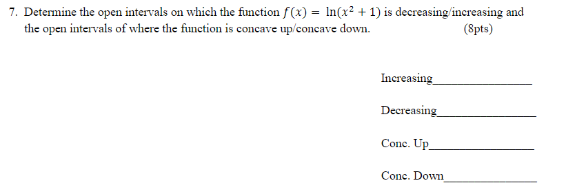 Solved Determine the open intervals on which the function | Chegg.com