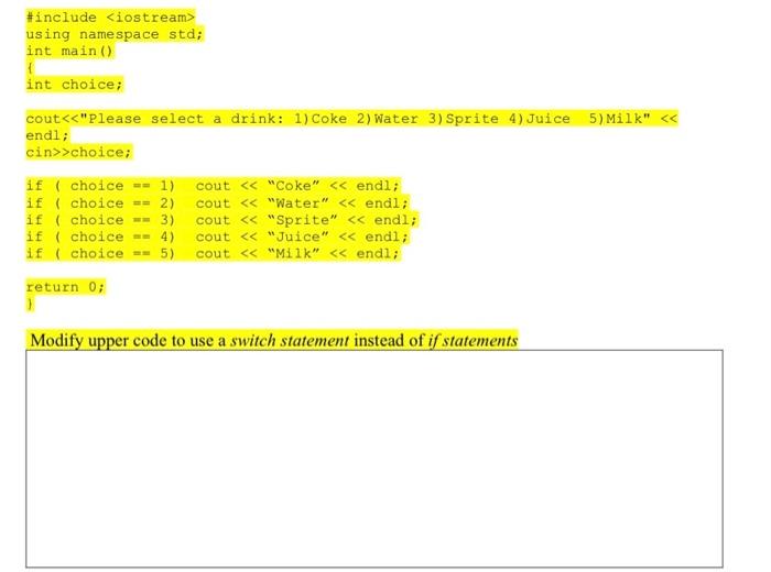 Solved Include Using Namespace Std Int Main 1 Int 0501