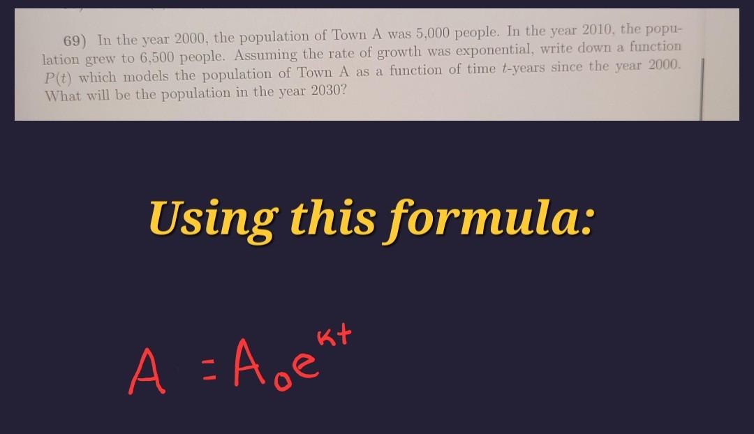 Solved Using this formula: A=A0ekt | Chegg.com