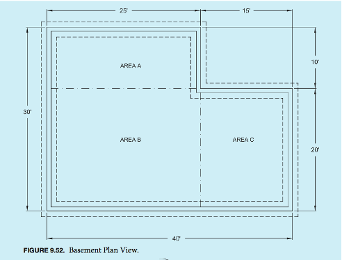 Solved FIGURE 9.52. ﻿Basement Plan View.FIGURE 9.53. ﻿Wall | Chegg.com