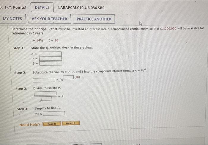 Solved Determine the principal P that must be invested at | Chegg.com