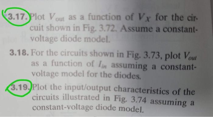 3.17. Plot Vout as a function of VX for the circuit | Chegg.com